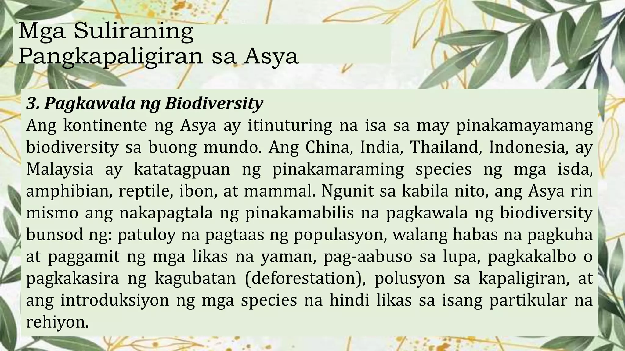 Pangangalaga sa Timbang na Kalagayang Ekolohiko ng Asya.pptx