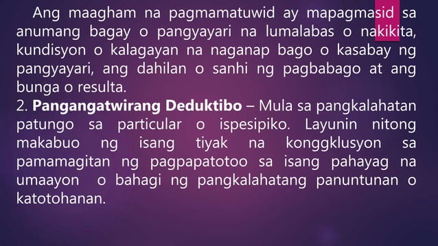 Pangangatwiran grade 9 | PPTX