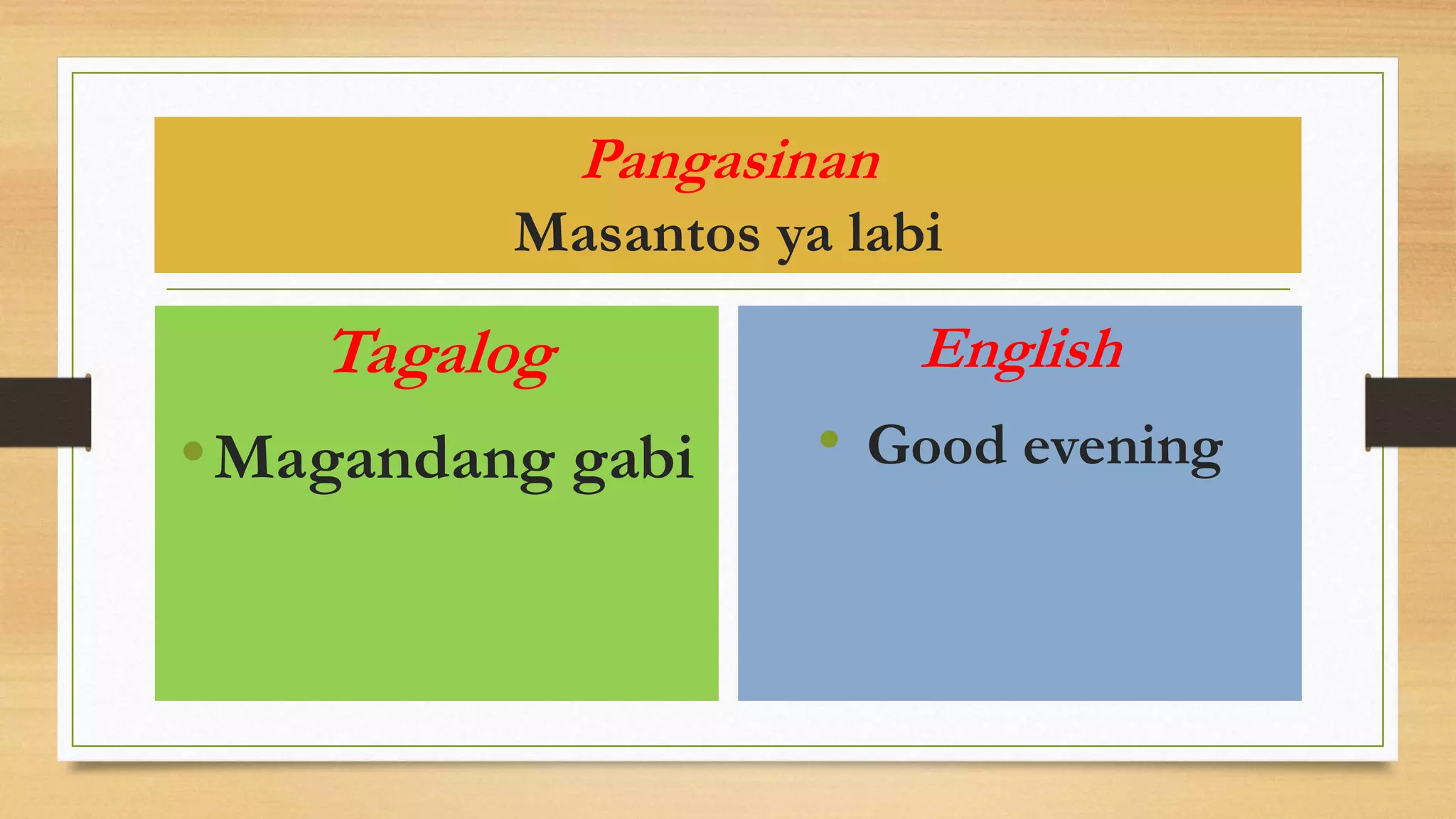 Pangasinan Tagalog-English Translation | PPTX