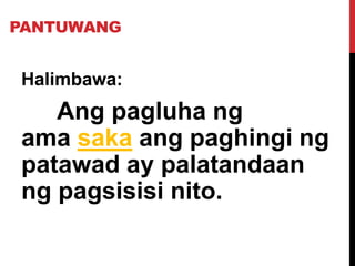 Pangatnig at transitional devices | PPTX