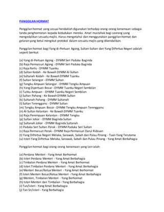 Panggilan hormat | DOC