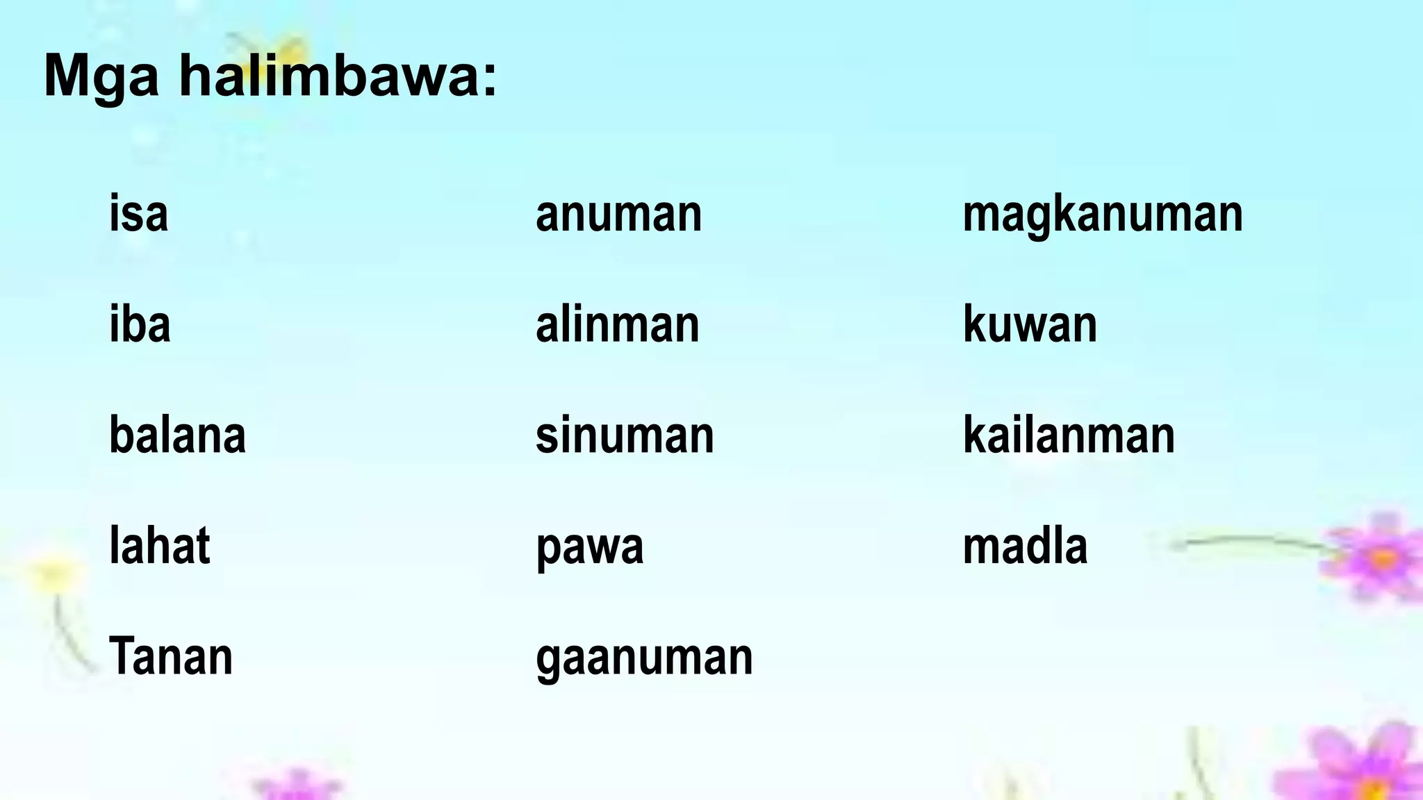 Panghalip Panaklaw | PPTX