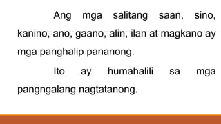 Panghalip pananong | PPTX