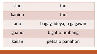 Panghalip pananong | PPTX