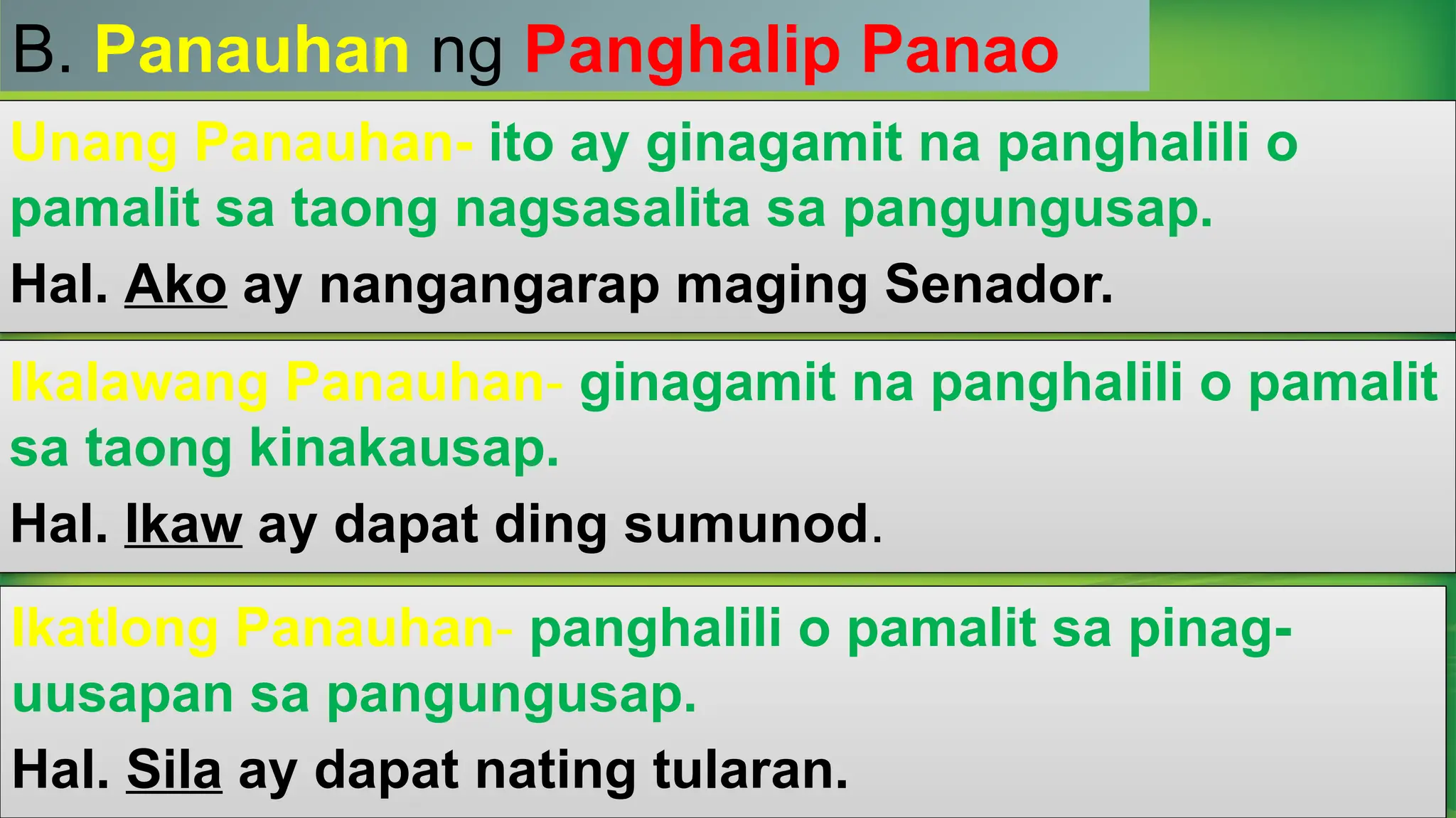 Panghalip Panao 6.pptx kailanan at panauha | PPTX