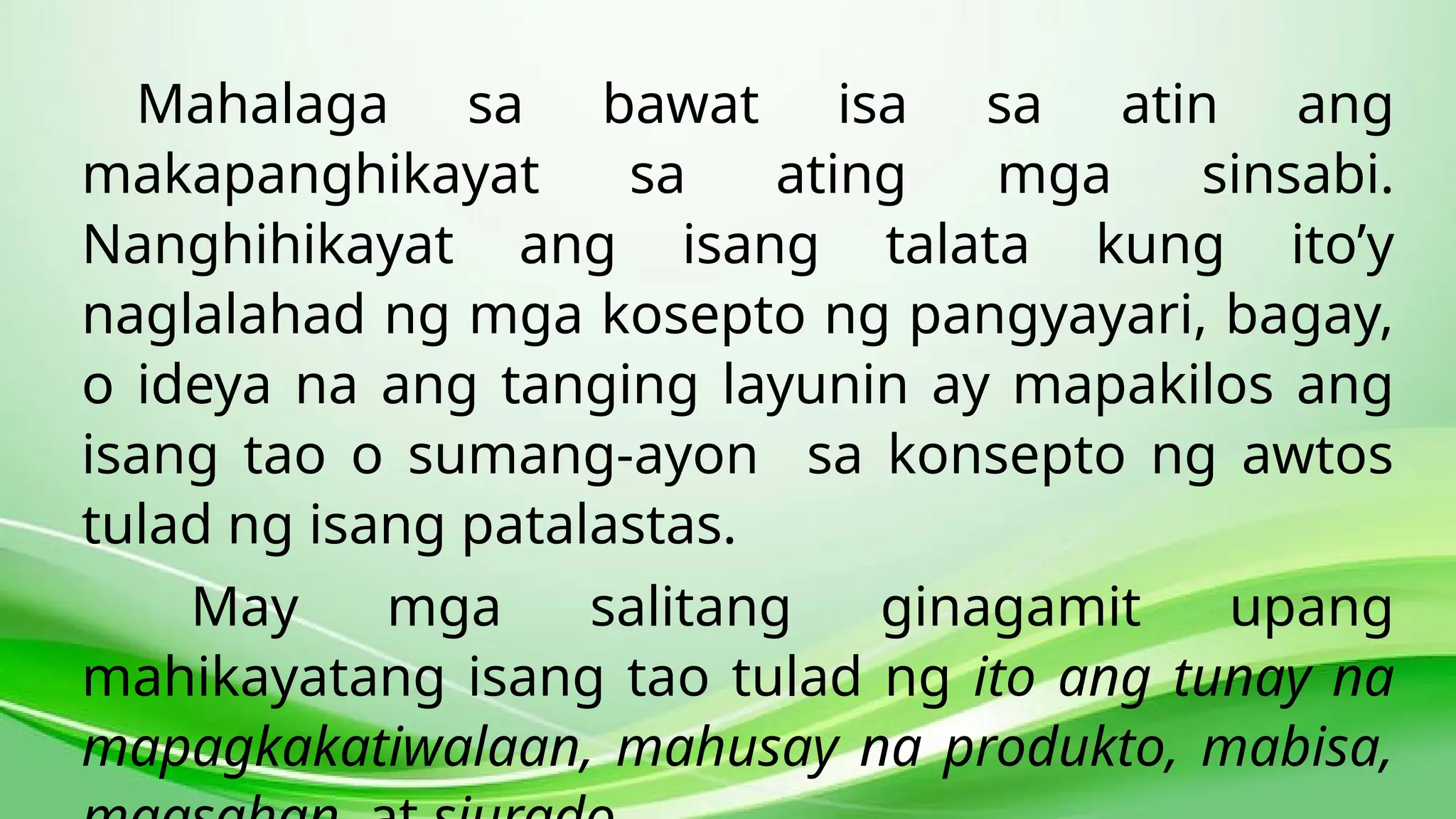 mga panghihikayat na pahayag sa isang akda at gawainpptx | PPTX