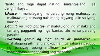 mga panghihikayat na pahayag sa isang akda at gawainpptx | PPTX