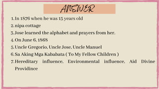 the history of jose rizal second sem in first year | PDF | Genealogy ...