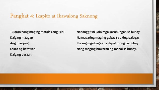 Karunungan Ng Buhay | PPTX