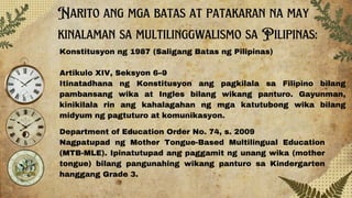 Ang Pagkilala sa Bilingguwalismo at Multilinggwalismo | PDF