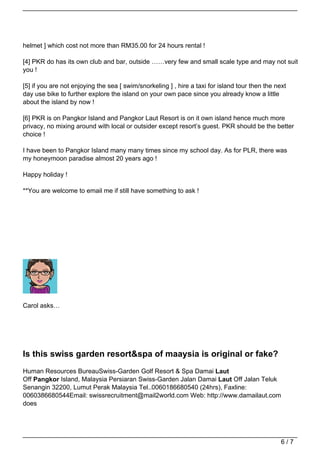 Pangkor Laut – Cuti-cuti Malaysia | PDF