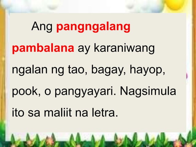 Pangngalang pantangi at pambalana | PPTX