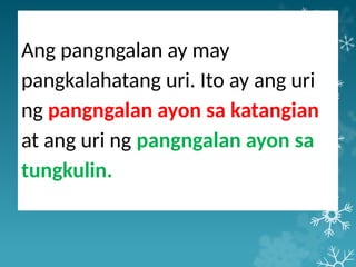 PANGNGALAN PPT.pptx at ang mga kahulugan nito sa filipino | PPTX
