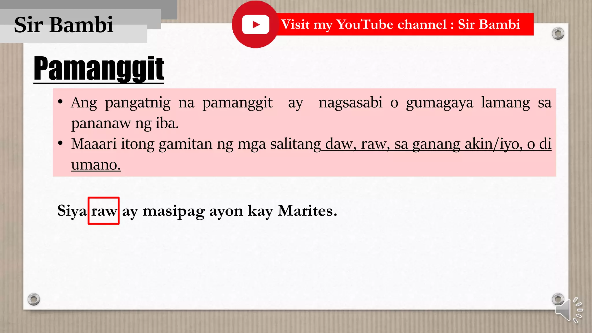 Pangngatnig || Panlinaw ||Panubali II Paninsay || Pamukod || Pananhi ...