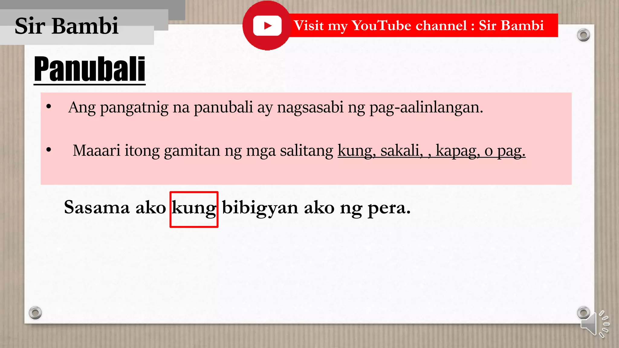 Pangngatnig || Panlinaw ||Panubali II Paninsay || Pamukod || Pananhi ...