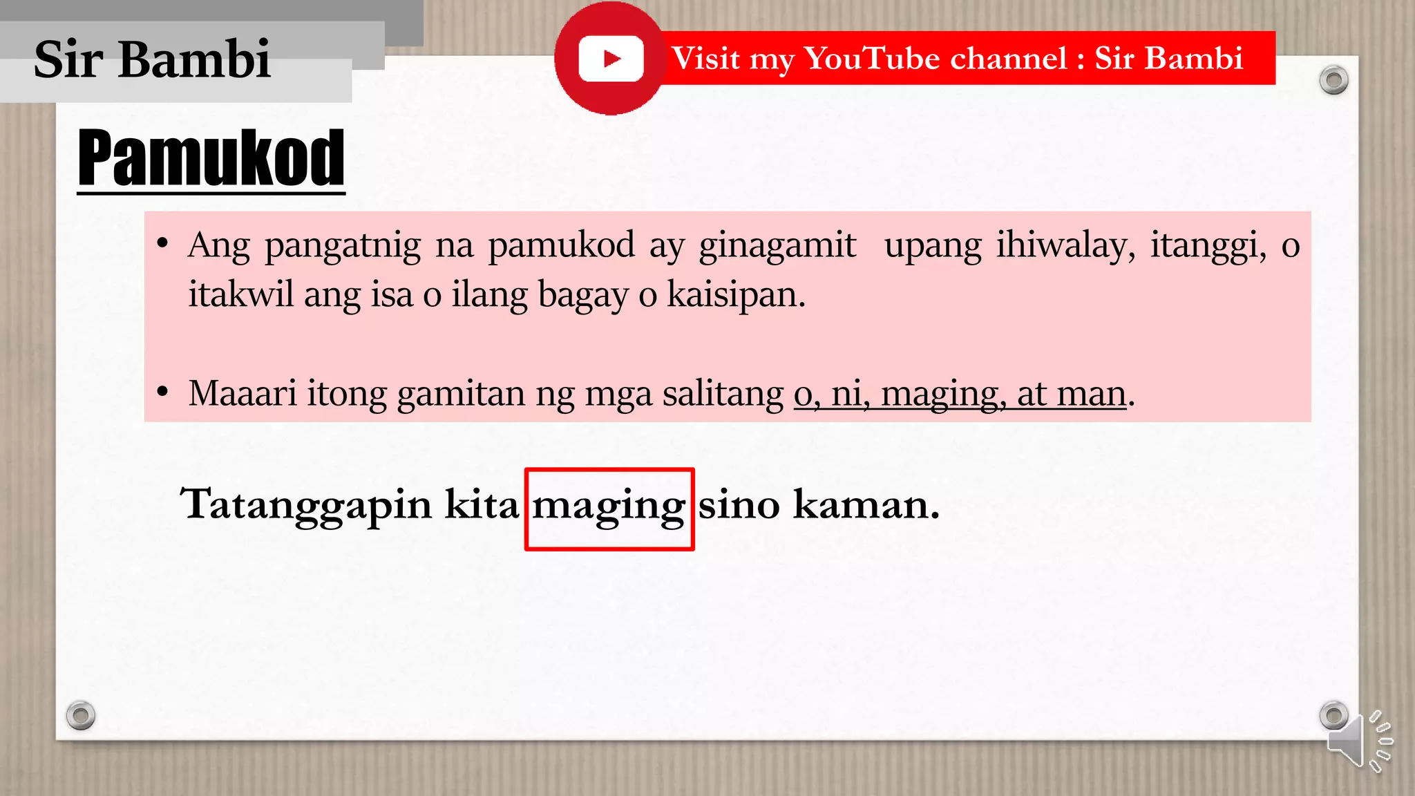 Pangngatnig || Panlinaw ||Panubali II Paninsay || Pamukod || Pananhi ...