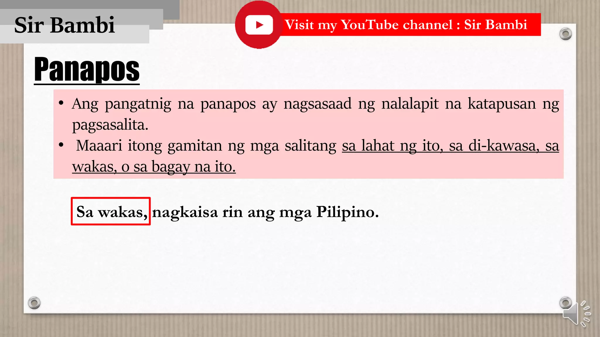 Pangngatnig || Panlinaw ||Panubali II Paninsay || Pamukod || Pananhi ...