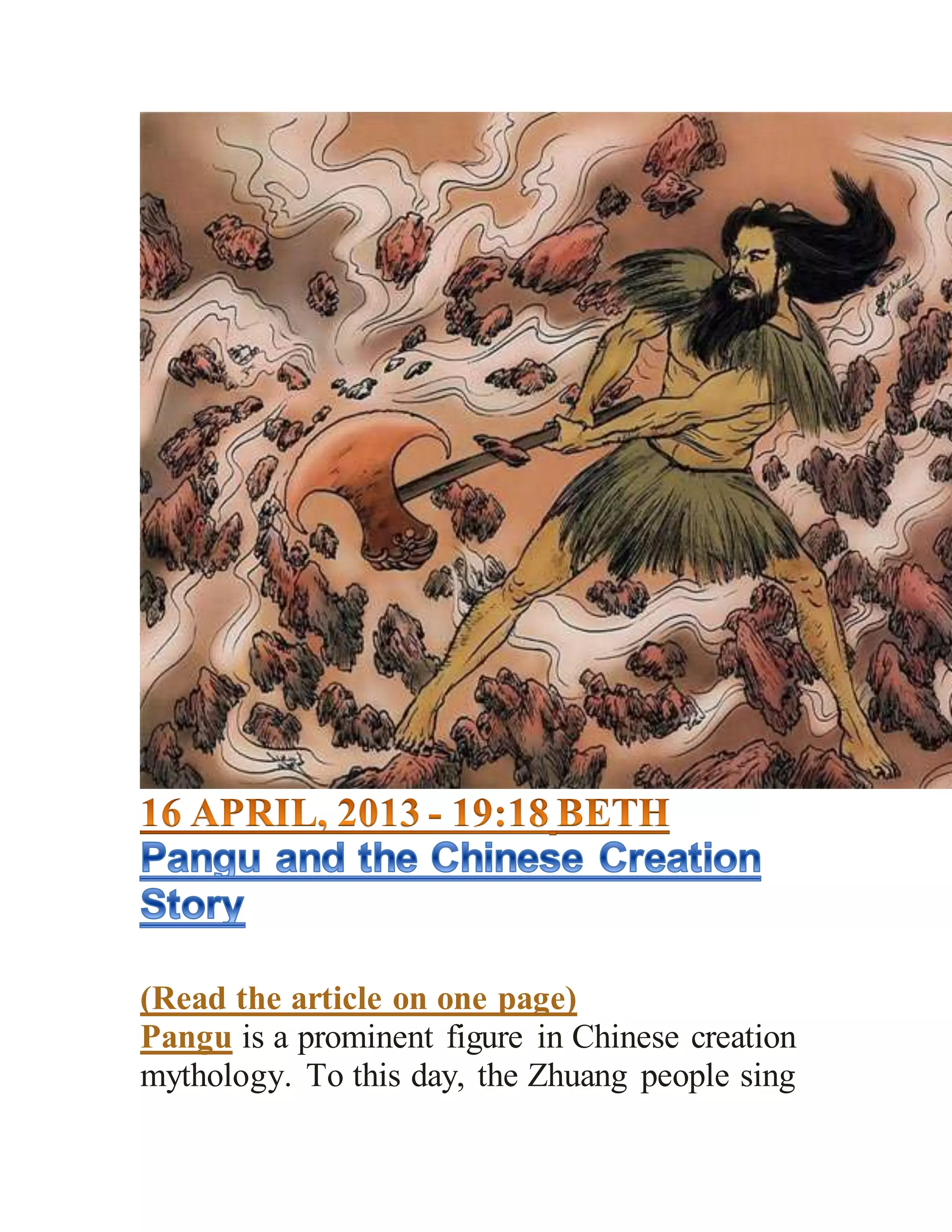 Pangu and the chinese creation story . | DOCX