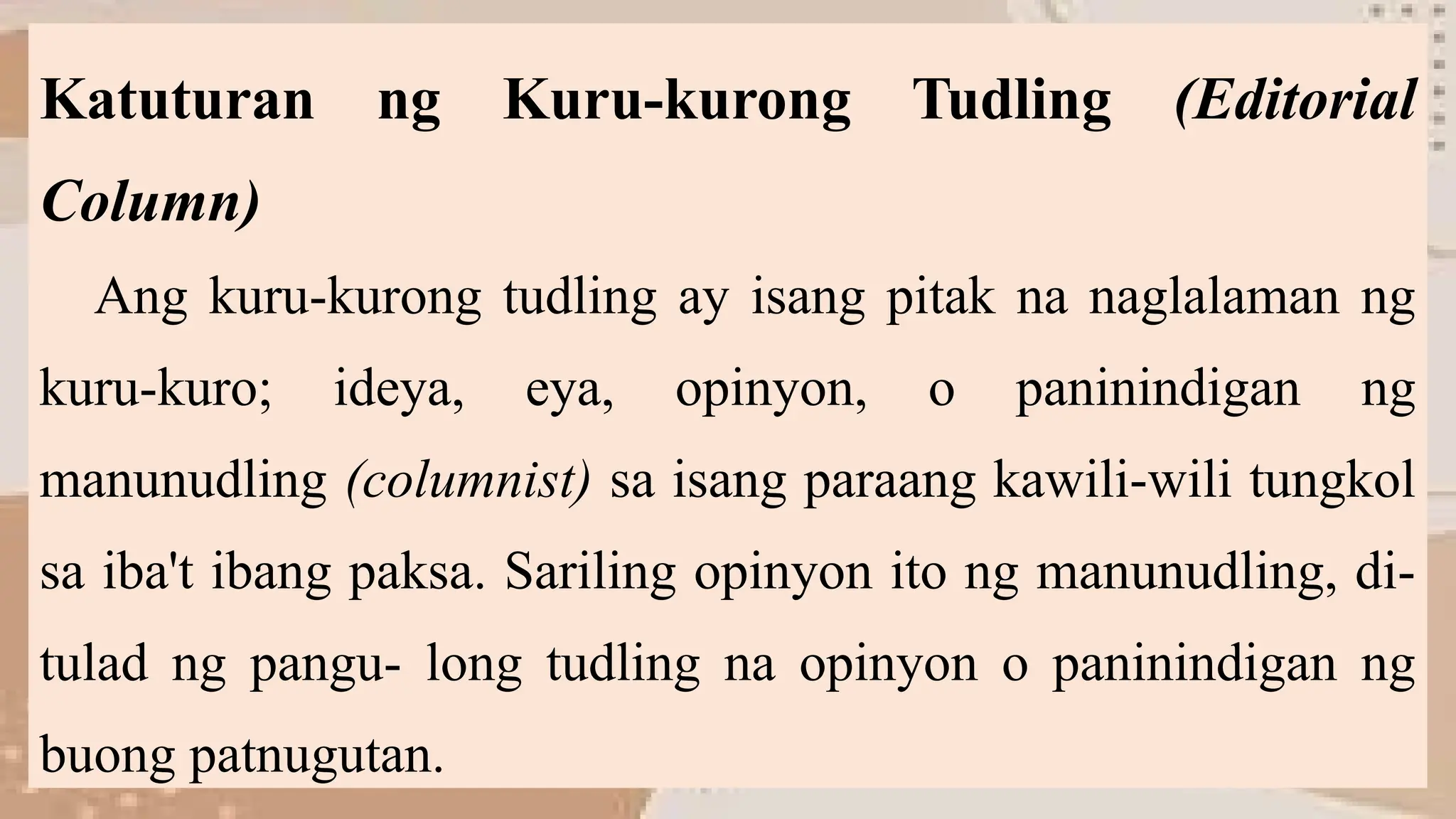 YUNIT V - PAGSULAT NG PANGULONG-TUDLING O EDITORYAL | PPTX