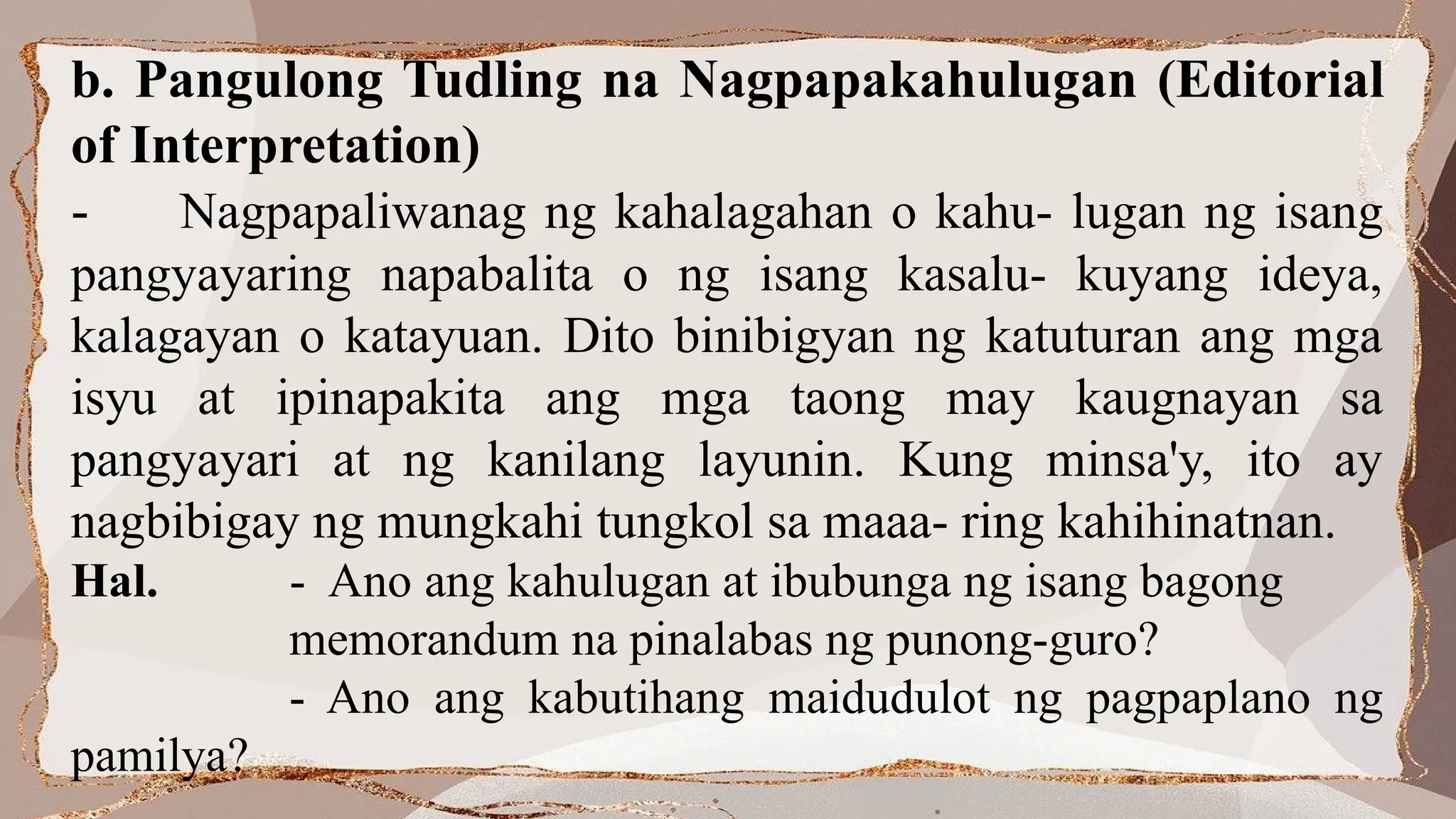 YUNIT V - PAGSULAT NG PANGULONG-TUDLING O EDITORYAL | PPTX