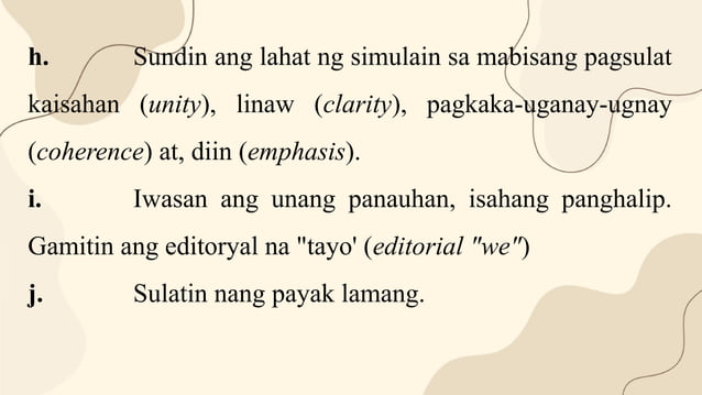 YUNIT V - PAGSULAT NG PANGULONG-TUDLING O EDITORYAL | PPTX