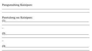 Pangunahing Kaisipan at Pantulong na Kaisipan.pptx