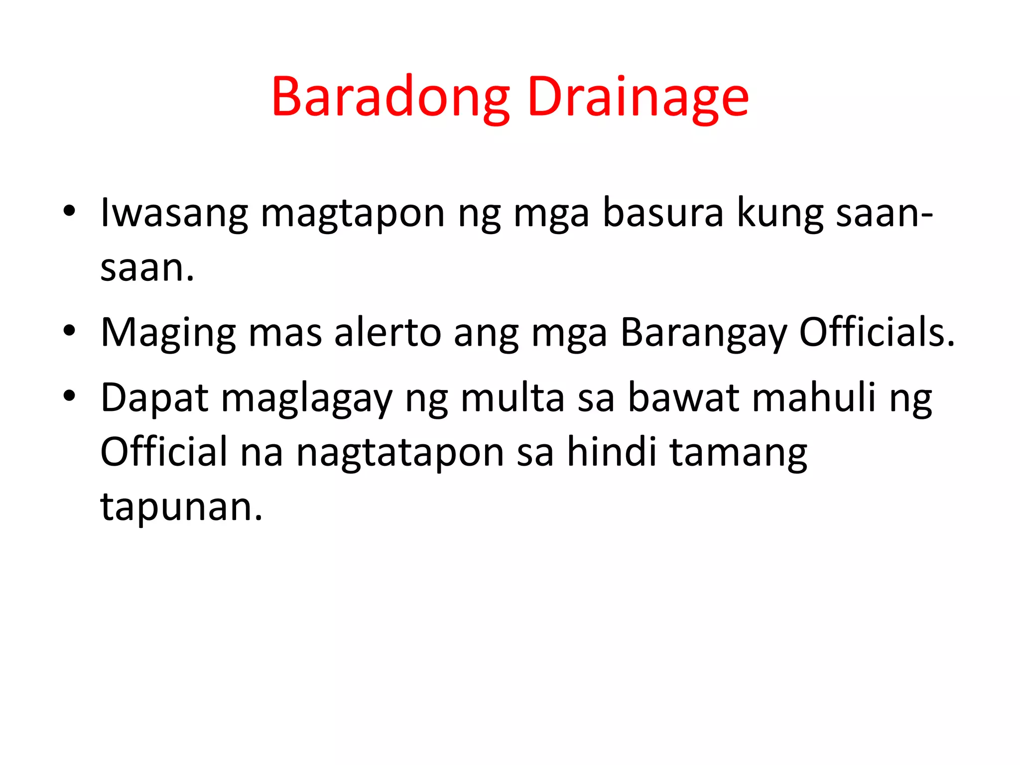 Pangunahing problema sa aking barangay | PPTX