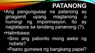 Pangungusap: mga halimbawa, bahagi, Kayarian, ayos, at iba pa. | PPTX