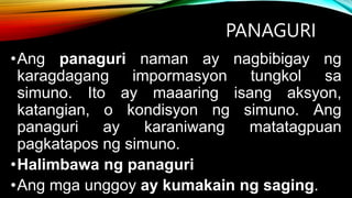 Pangungusap: mga halimbawa, bahagi, Kayarian, ayos, at iba pa. | PPTX