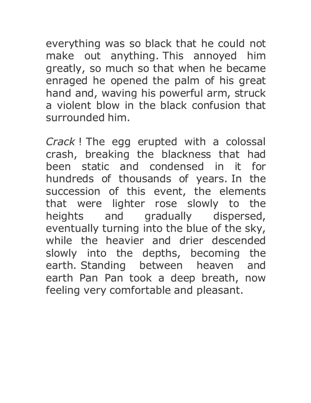 Pan gu, the creator of the universe chinese myth of creation . | DOCX ...