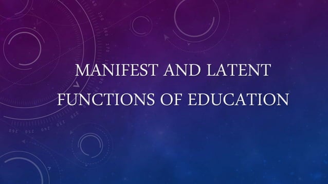MAnifest and Latent Function presentation | PPTX | Parenting | Family ...