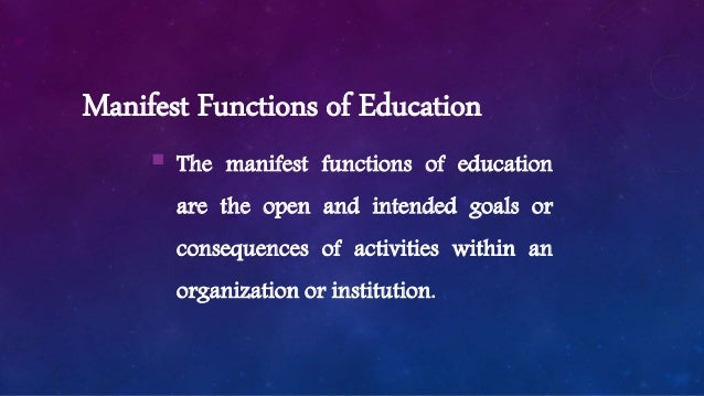 MAnifest and Latent Function presentation
