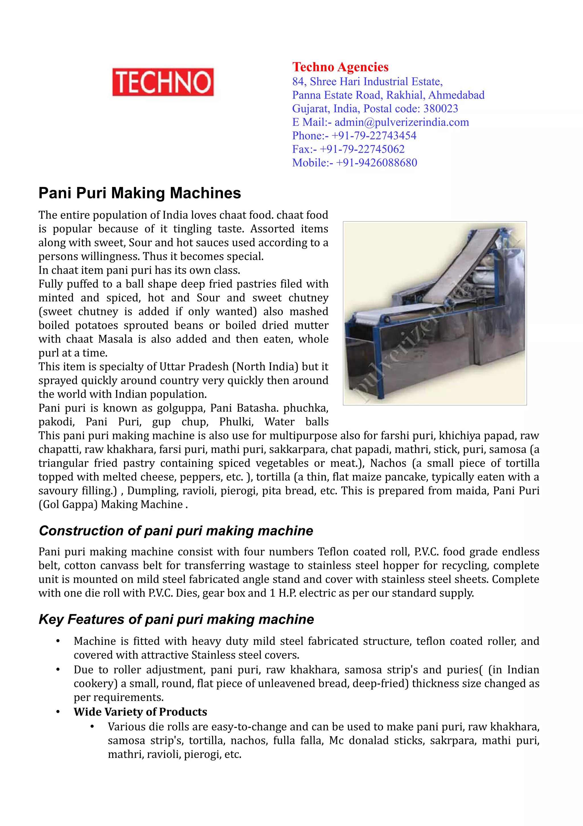Pani puri-making-machines | PDF