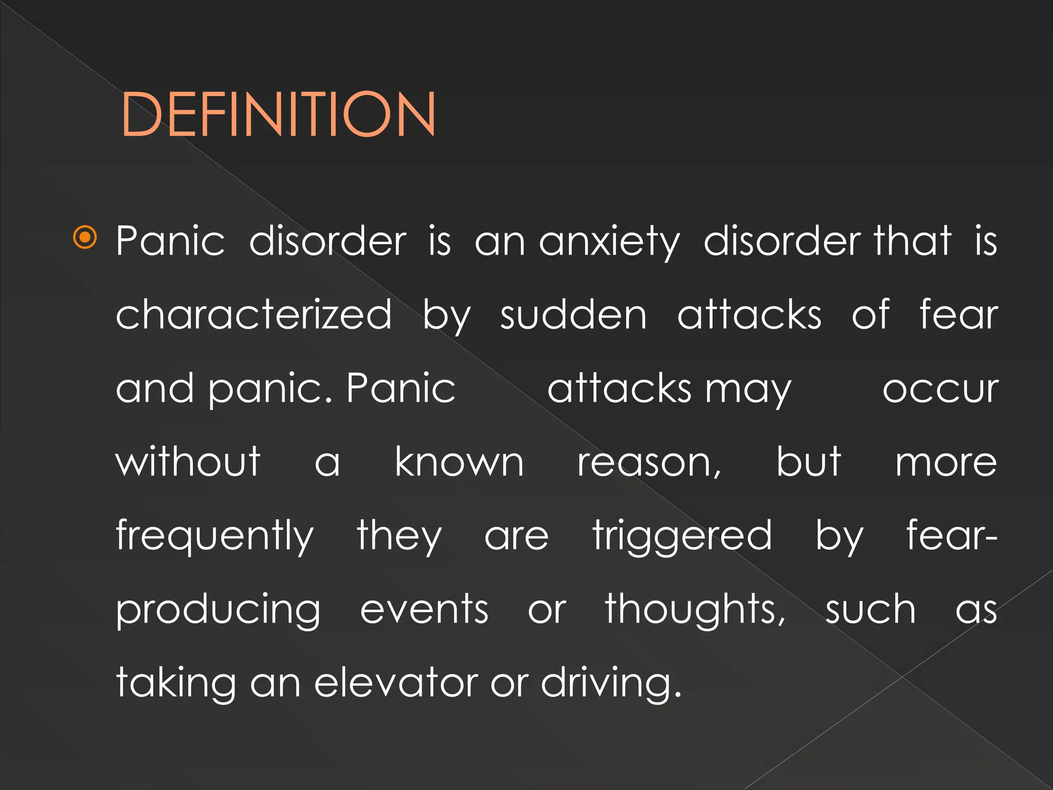 panic anxiety disorder - neurotic disorder | PPT