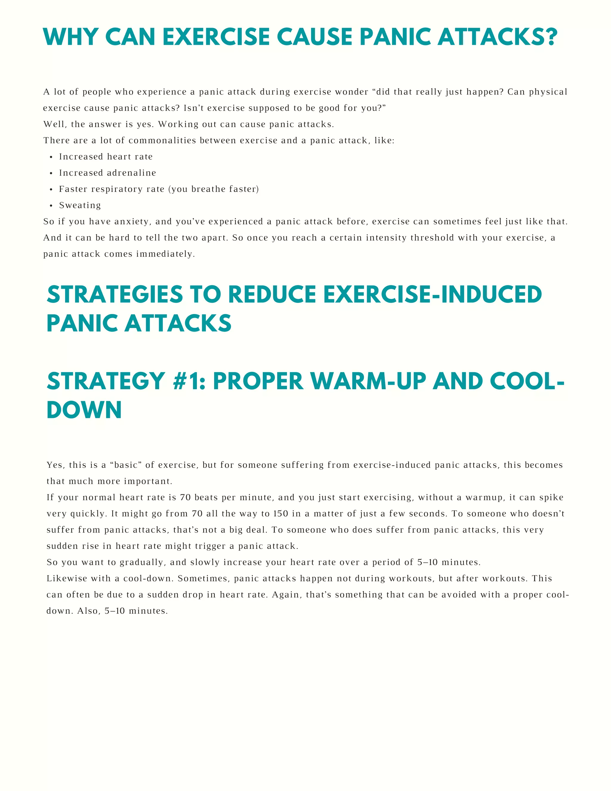 EXERCISE-INDUCED PANIC ATTACKS: HOW TO AVOID THEM | PDF