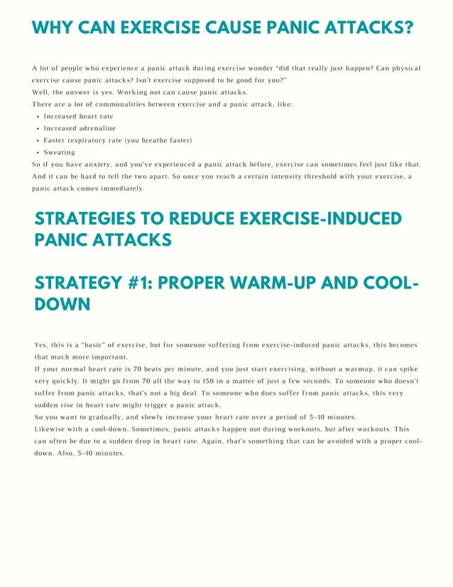 EXERCISE-INDUCED PANIC ATTACKS: HOW TO AVOID THEM | PDF