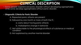Panic disorder and agoraphobia | PPTX