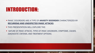 Panic disorders presentation by Dr. Muhammad Usman | PPTX