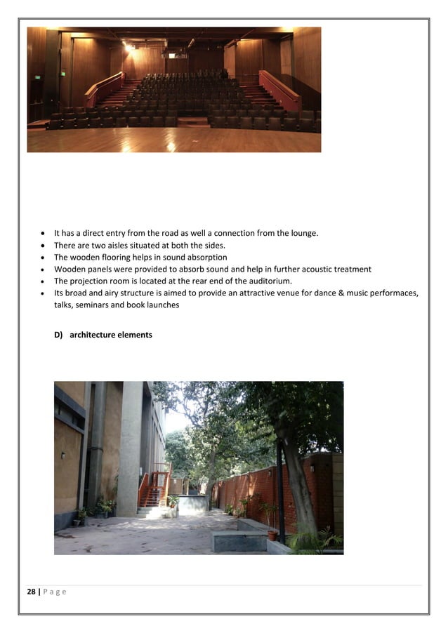 report of dance, drama and music academy and auditorium | PDF