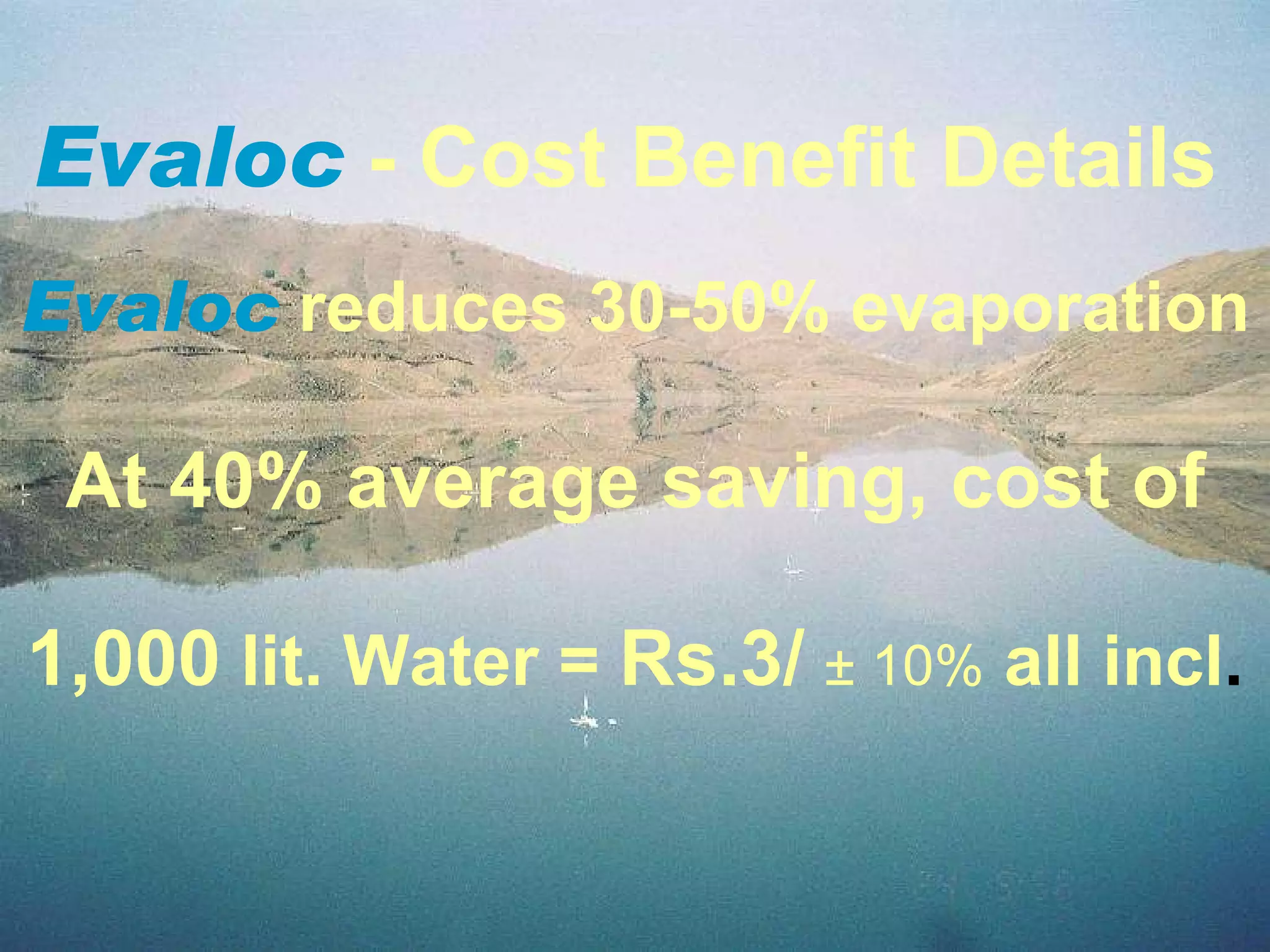 Water evaporation reduction from lakes | PPT