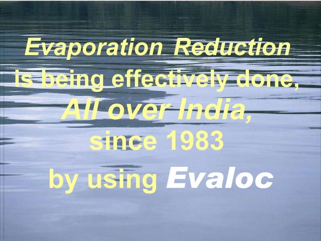 Water evaporation reduction from lakes | PPT