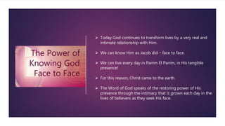 Face to Face with God (Panim el Panim) - United Faith Church Articles | PPT