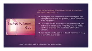 Face to Face with God (Panim el Panim) - United Faith Church Articles ...