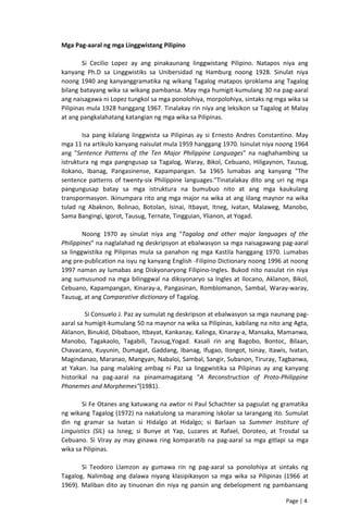 Panimulang-Linggwistika pdf FILIINO MAJOR | PDF
