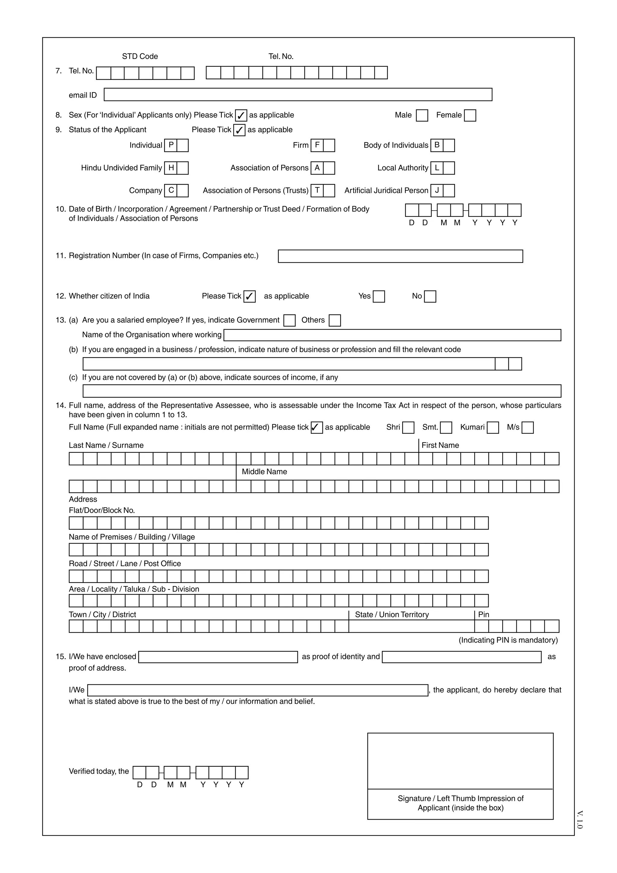 Pan Card Application Form - SEO2India | PDF