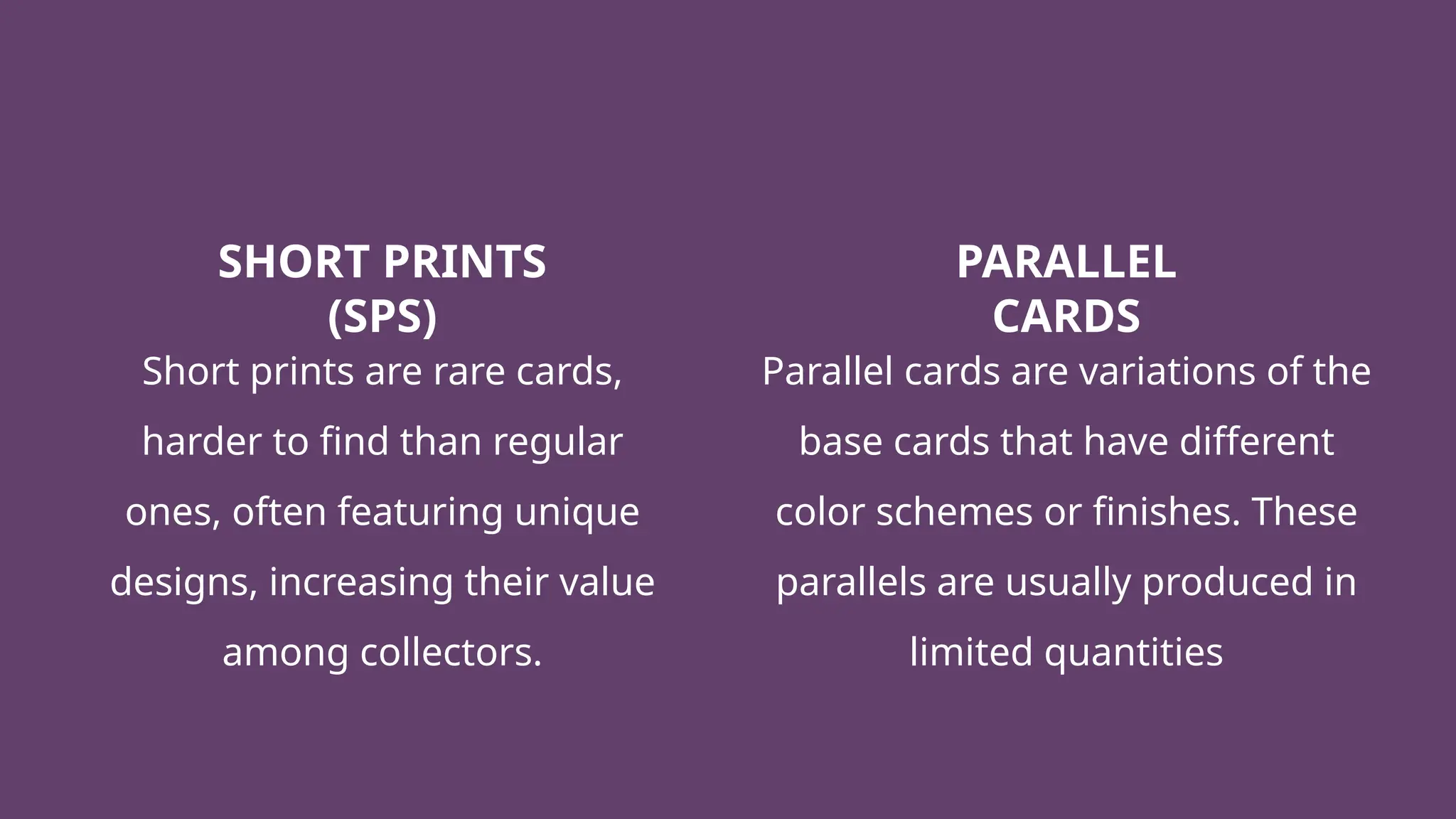 Panini Card Variations Explained | PPTX