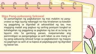 PANININDIGAN TUNGKOL SA PANGANGALAGA NG SARILI LABAN SA PANG-AABUSONG ...