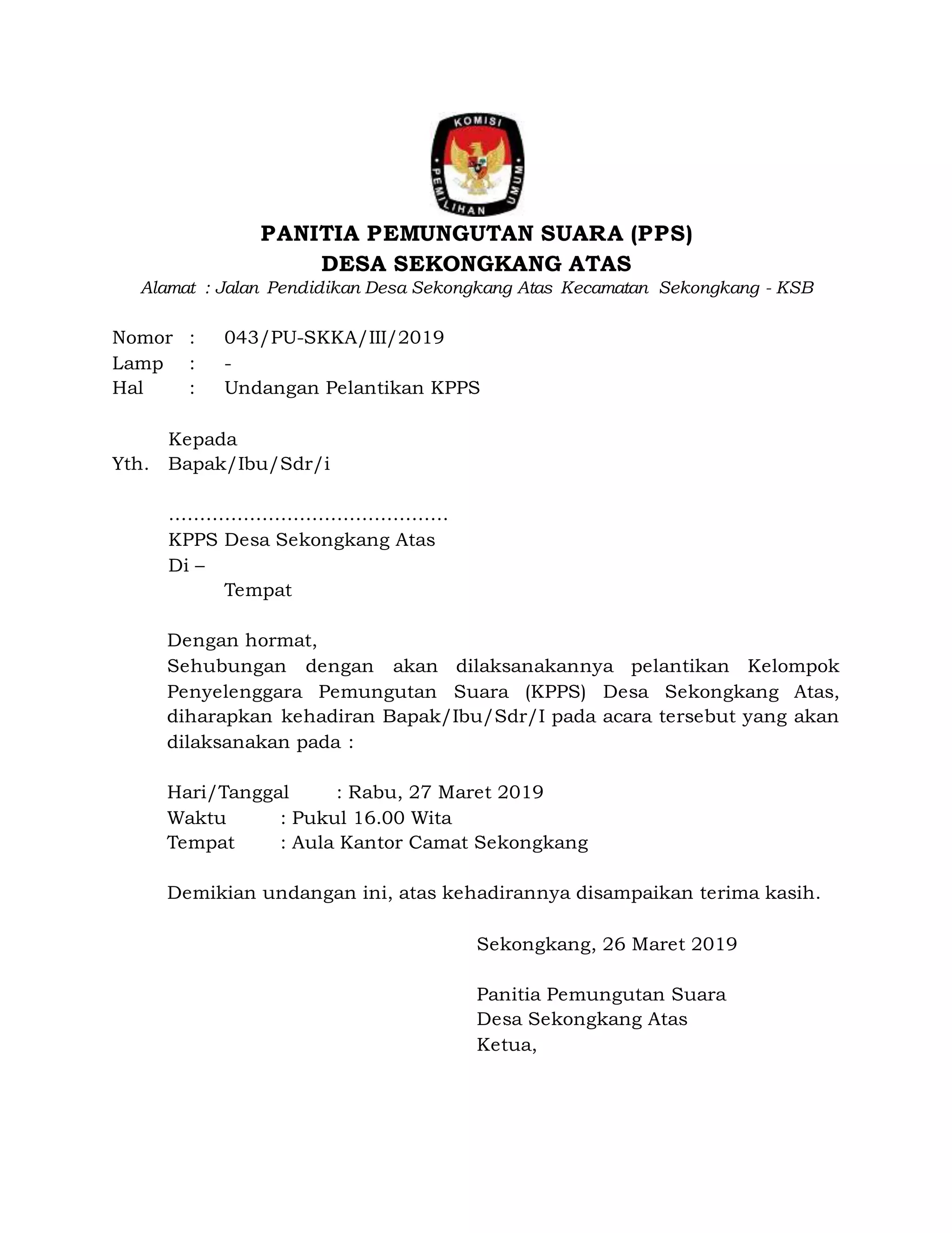Panitia pemungutan suara | DOCX