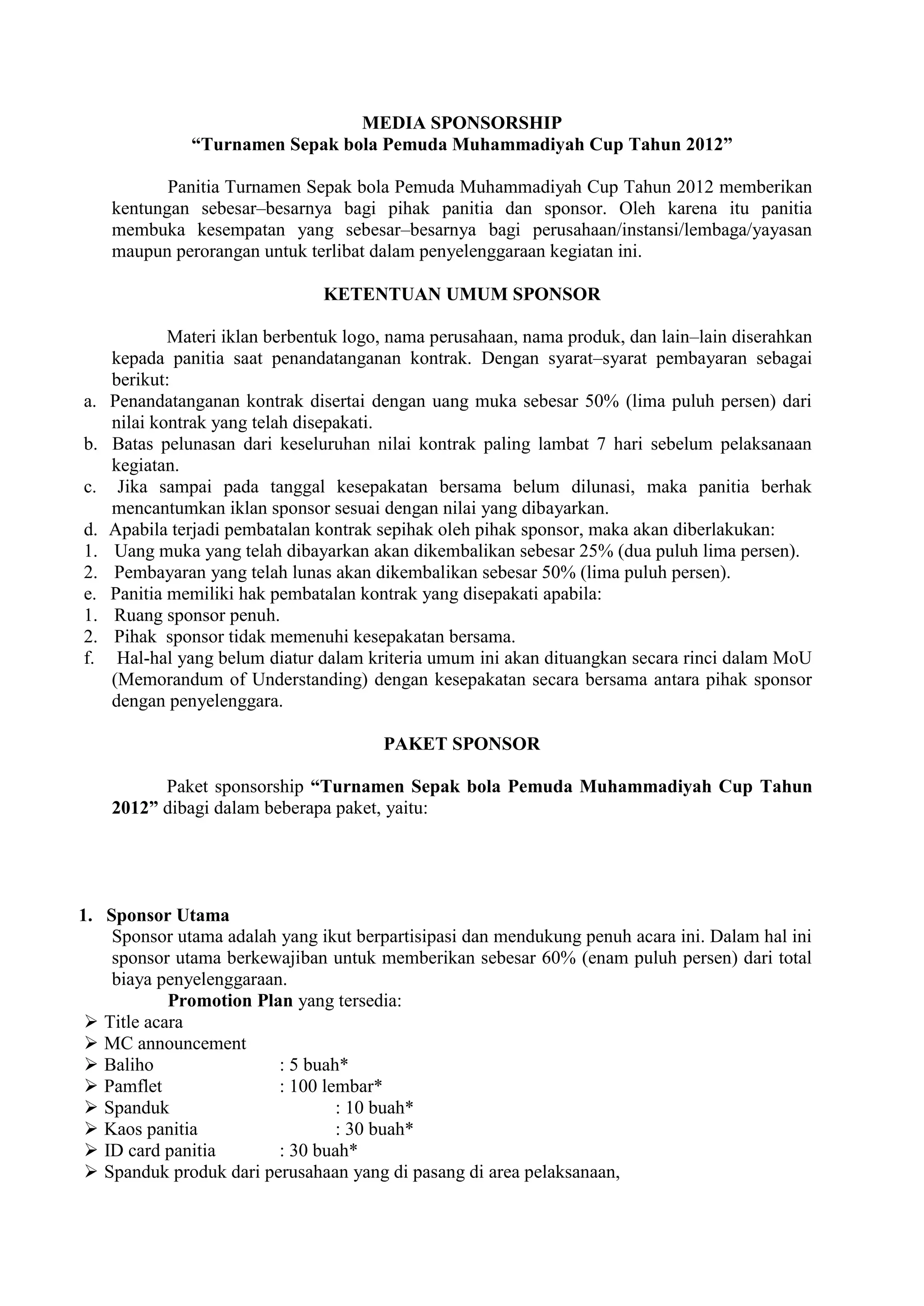Panitia turnamen sepak bola | DOCX