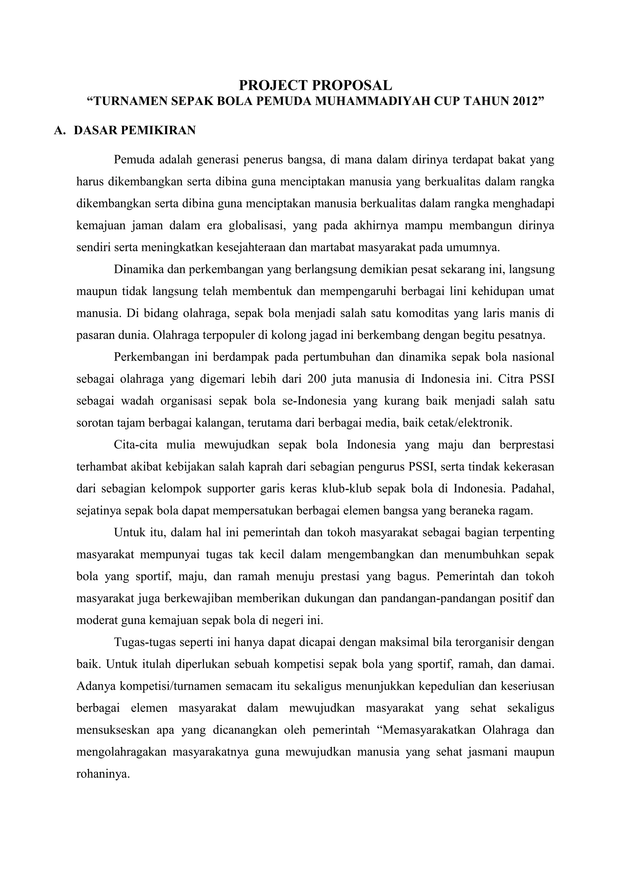 Panitia turnamen sepak bola | DOCX